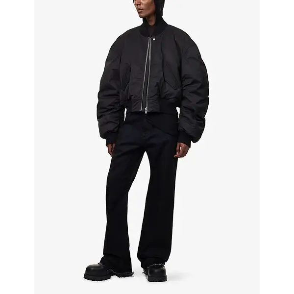Rick Owens Flight Ribbed-trim Cotton-blend Bomber Jacket