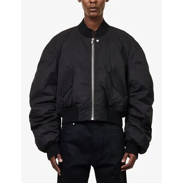 Rick Owens Flight Ribbed-trim Cotton-blend Bomber Jacket