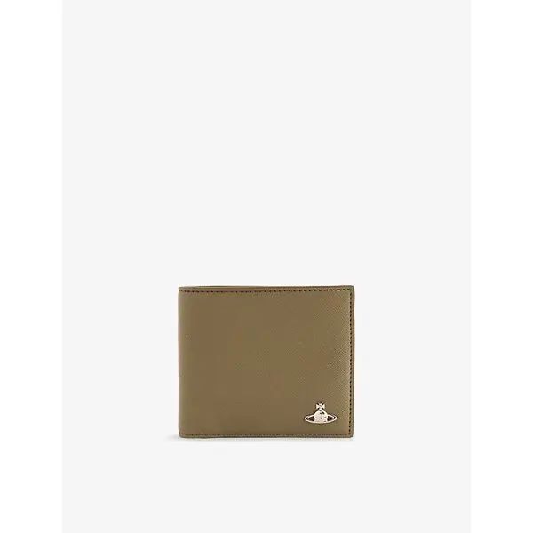 VIVIENNE WESTWOOD Branded Bi-fold Faux-leather Wallet - Khaki