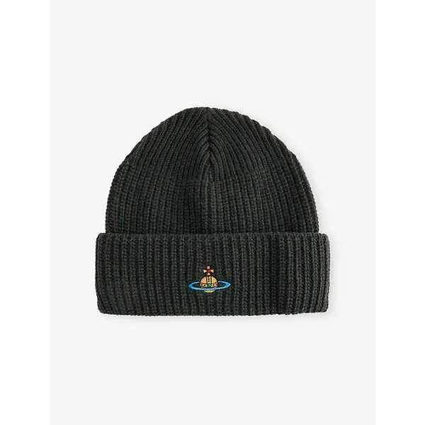 VIVIENNE WESTWOOD Sporty Brand-embroidered Wool Beanie Hat - Green