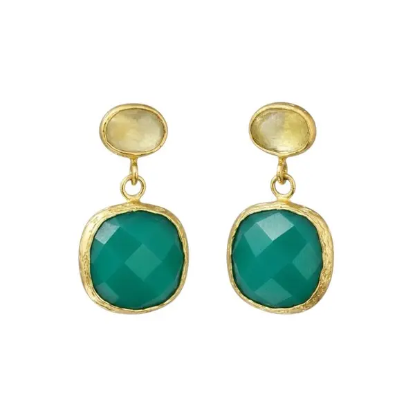 LA PLUIE JEWELLERY Black / Gold Ismene Earrings