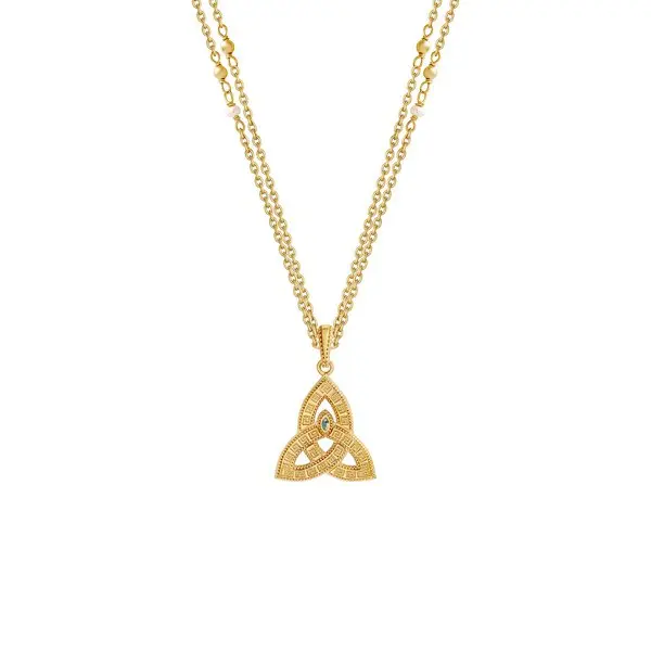 KARMA AND LUCK Endless Grace Pearl Trinity Knot Necklace