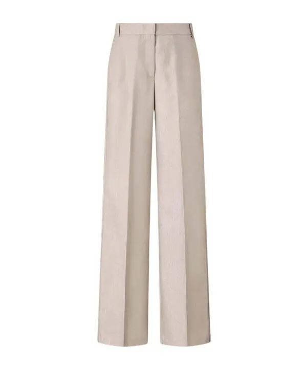 Pinko Metallic Pressed-crease Trousers - Light Brown