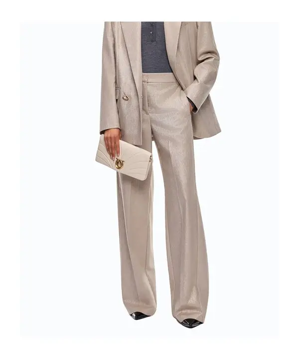 Pinko Metallic Pressed-crease Trousers