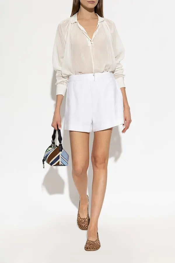 Posse Perri Button-fastening Linen Shorts - Ivory