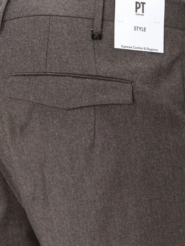 PT TORINO Pressed-crease Turned-up Trousers