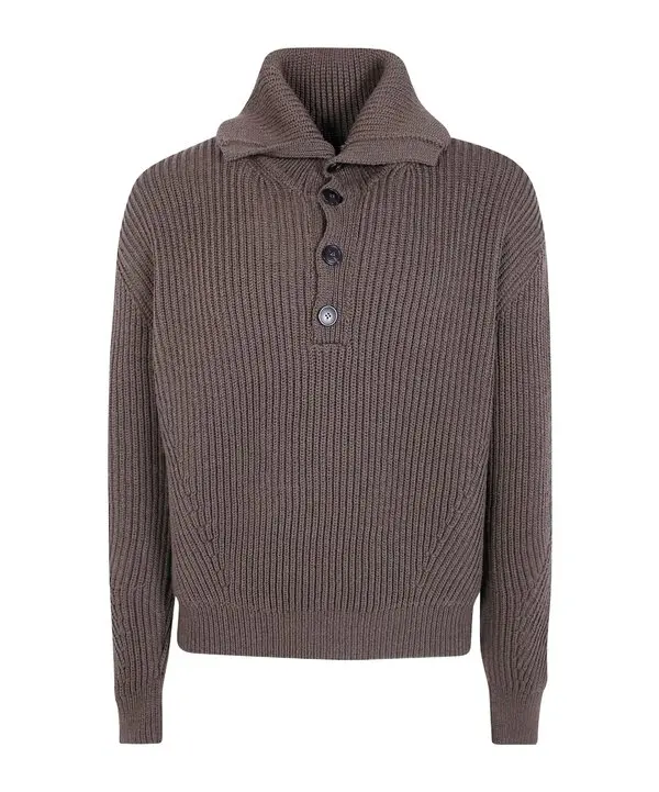 Dries Van Noten Mallawi' Long-sleeved Knit Sweater - Brown
