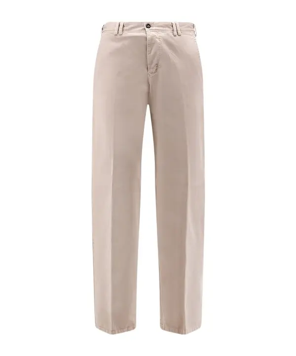 PT TORINO Belt-loops Double-pocket Trousers - Beige