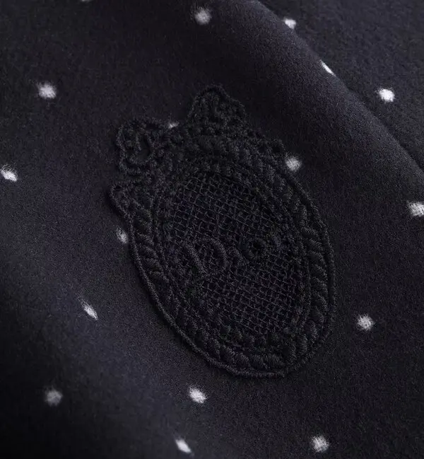 Dior Wool Polka Dot Coat With Peter Pan Collar