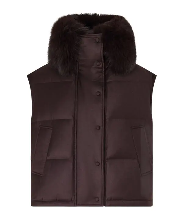 YVES SALOMON Short Fox Fur Vest