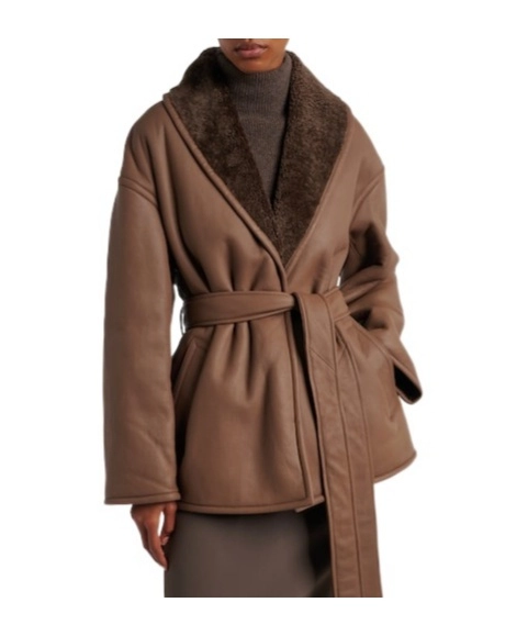 JOSEPH Shearling-lined Leather Coat