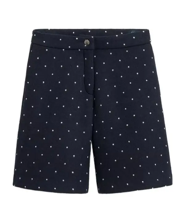 Dior Wool Micro-polka Dot Bermuda Shorts - Navy