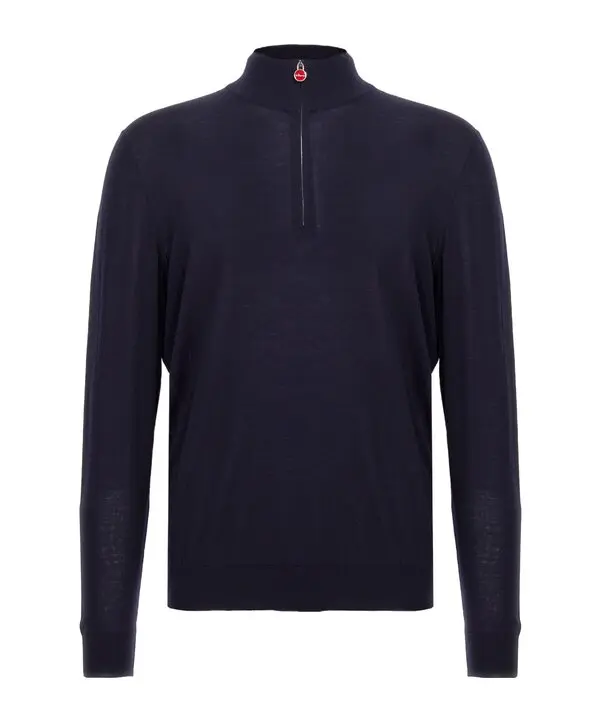 Kiton High-neck Wool Cardigan - Black