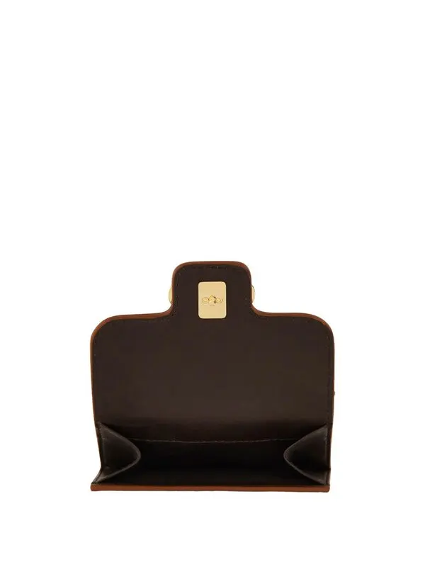 FERRAGAMO Gancini Hammered Leather Compact Wallet