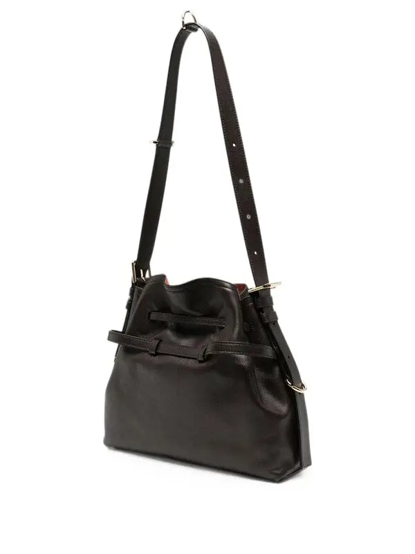 Givenchy Small Voyou Bucket Bag In Shiny Leather - Brown