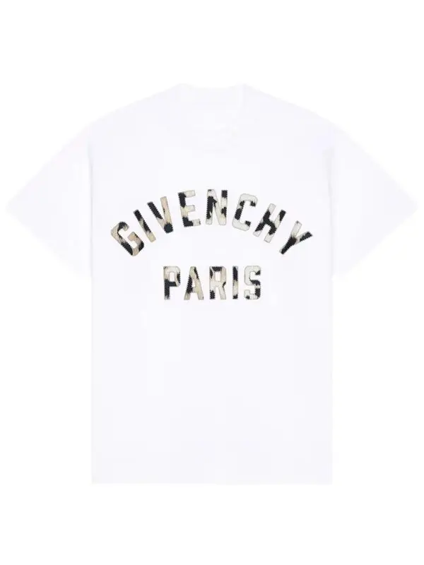Givenchy New T-shirt In Cotton With Paris Embroidery - White