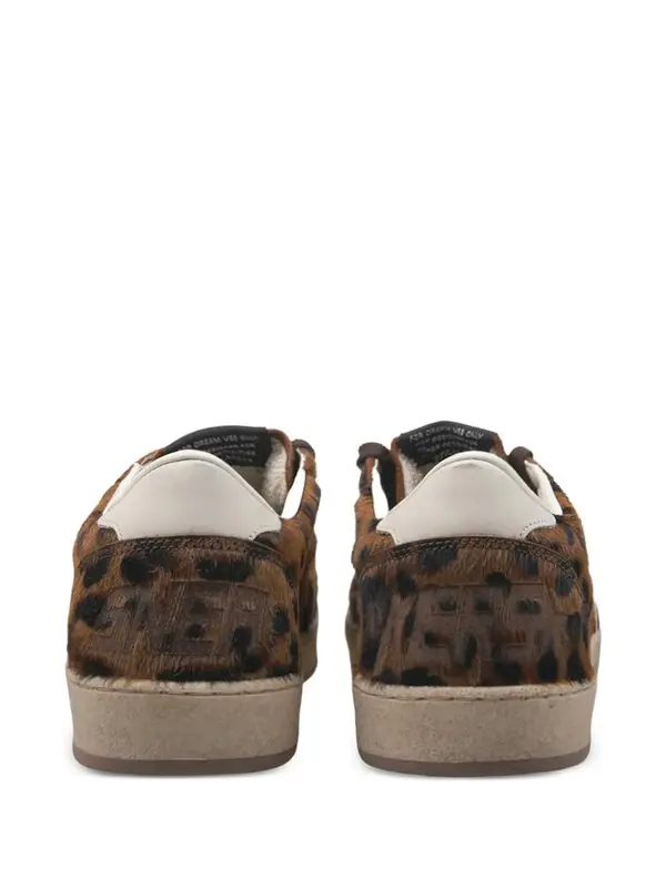 GOLDEN GOOSE Ball Star Leopard Print Calfskin Leather Sneakers