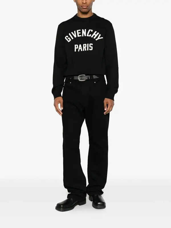Givenchy Couture Seam Knitted Sweater With Paris Detail