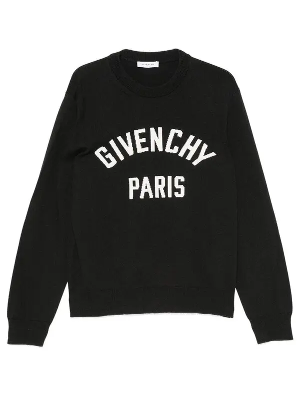 Givenchy Couture Seam Knitted Sweater With Paris Detail - Black