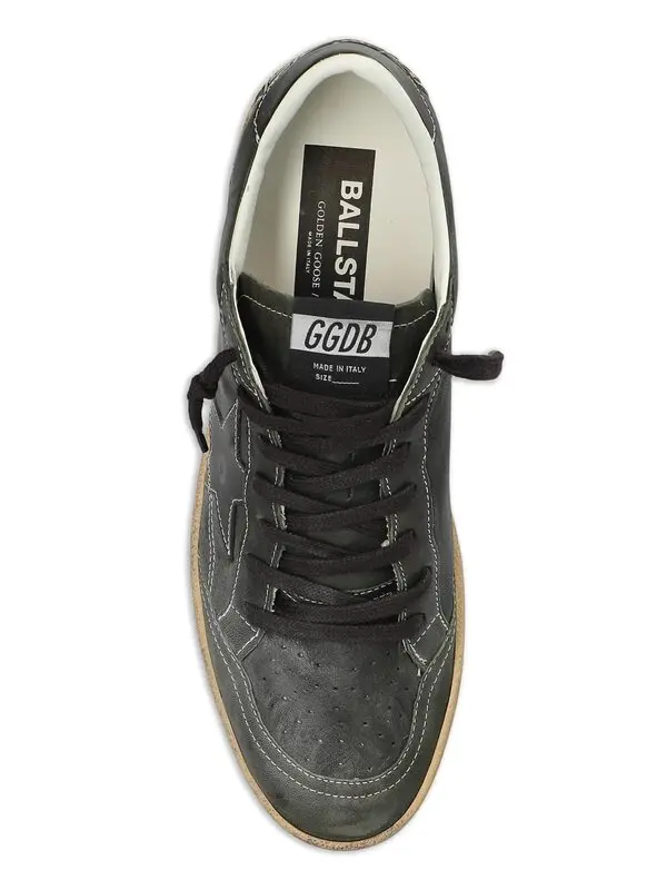 GOLDEN GOOSE Ball Star Distressed Leather Sneakers - Green