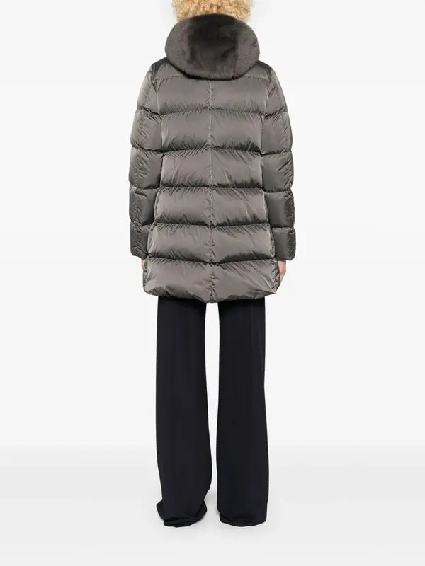 Herno Piumino A-shape In Raso E Lady Alternative Fur