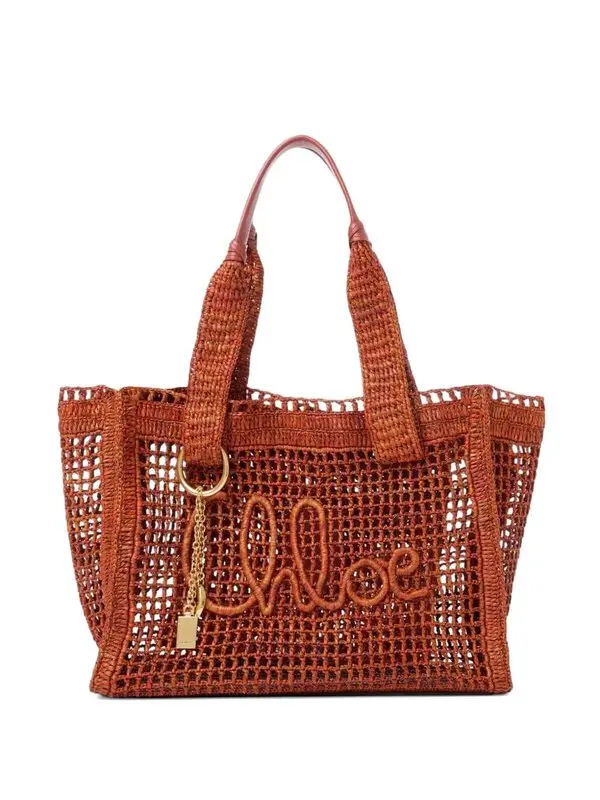 Chloé Raffia East-west Tote Bag - Brown