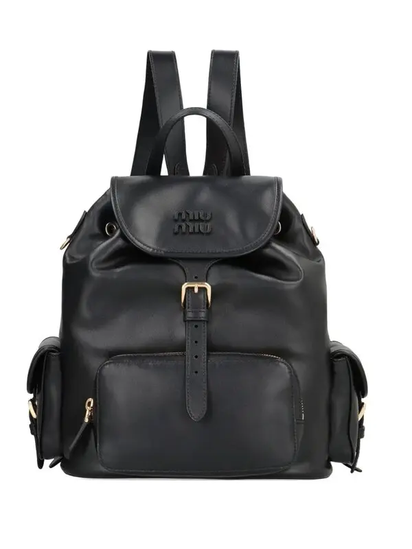 Miu Miu Leather Backpack - Black