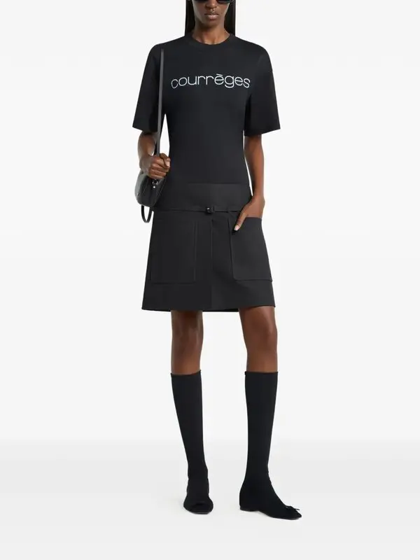 COURREGES Waisted Printed Fitted T-shirt