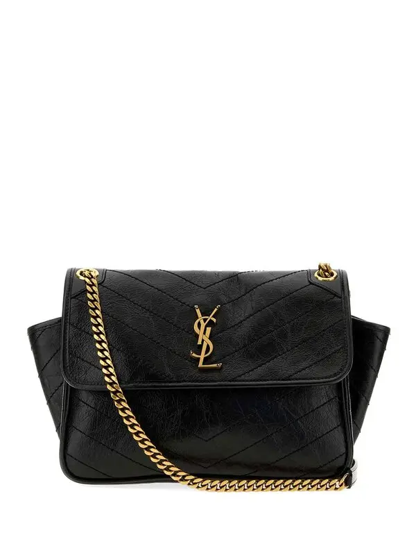 Saint Laurent Niki Tripouch Bag In Vintage Leather - Black
