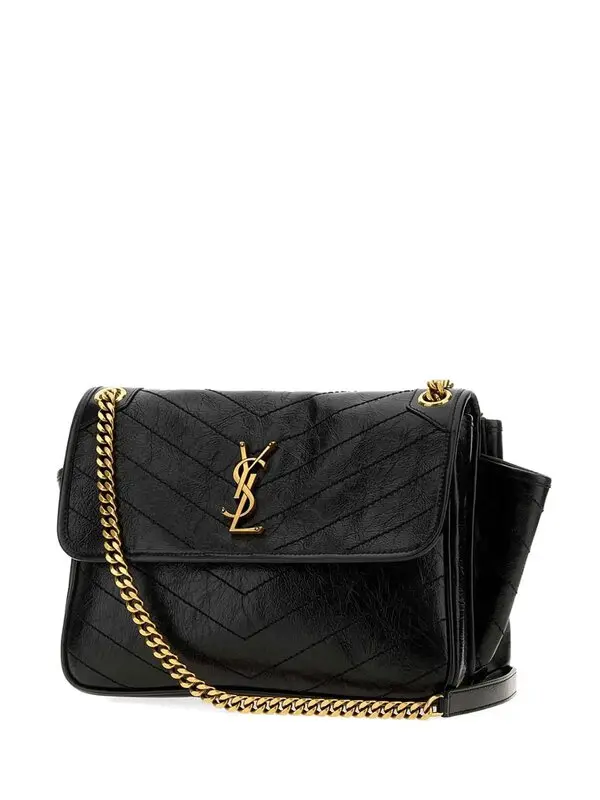 Saint Laurent Niki Tripouch Bag In Vintage Leather - Black