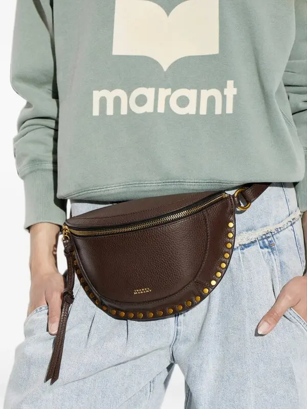 Isabel Marant Étoile Skano Hammered Leather Belt Bag With Studs