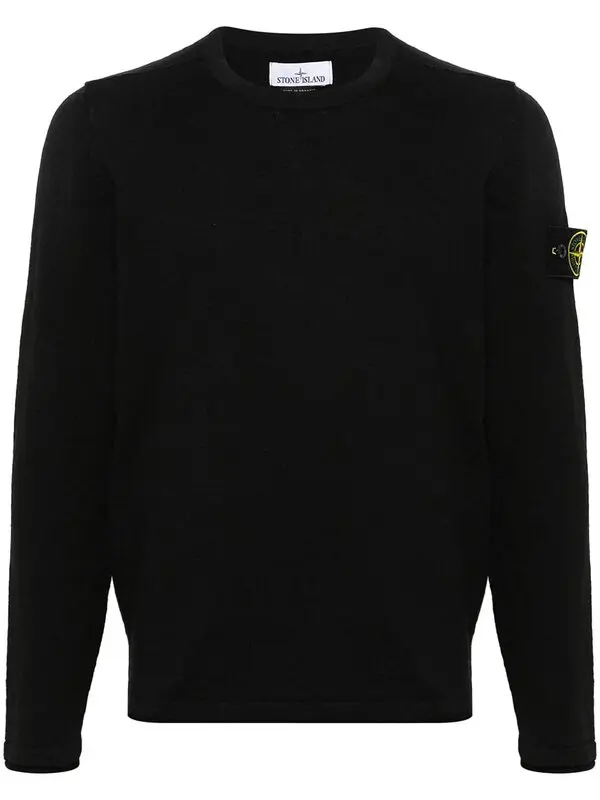 Stone Island Crew Neck Knit - Black