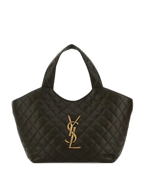 Saint Laurent Icare Medium Bag In Quilted Nappa - Green
