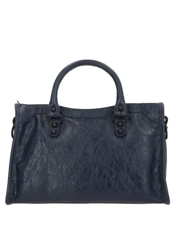 Balenciaga Le City Medium Bag In Arena Leather - Blue