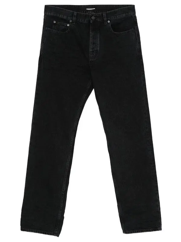 Saint Laurent Relaxed Fit Tapered Leg Jeans - Black