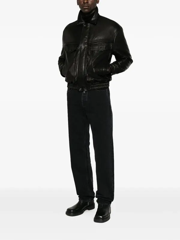 Saint Laurent Relaxed Fit Tapered Leg Jeans - Black
