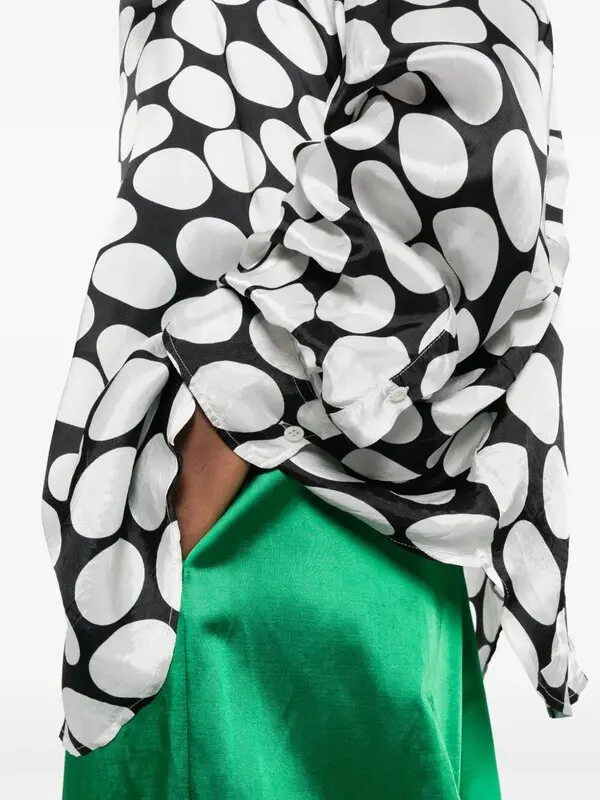 Dries Van Noten Polka Dot Viscose Shirt - Black