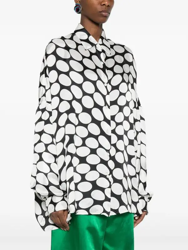 Dries Van Noten Polka Dot Viscose Shirt - Black