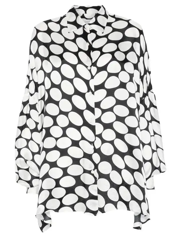 Dries Van Noten Polka Dot Viscose Shirt - Black