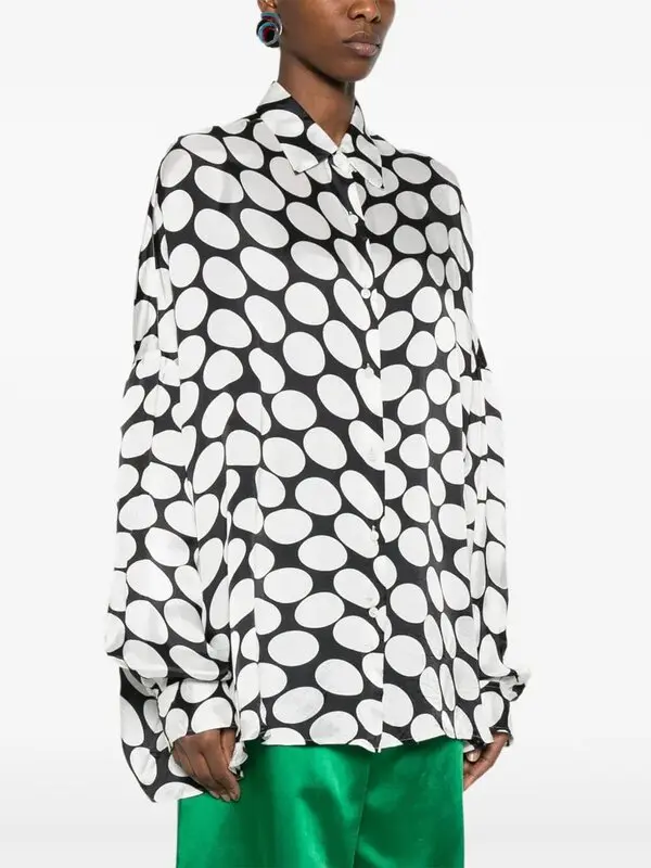 Dries Van Noten Polka Dot Viscose Shirt - Black