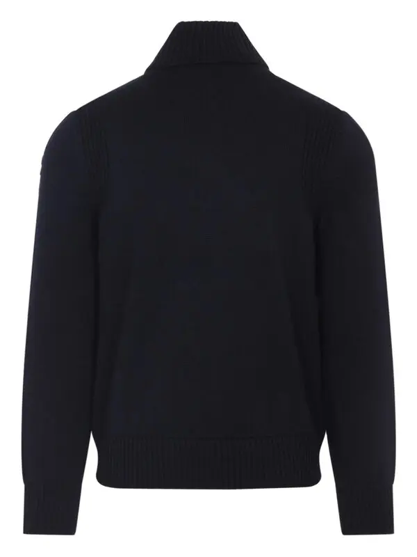Moncler Cardigan Imbottito In Lana Con Zip
