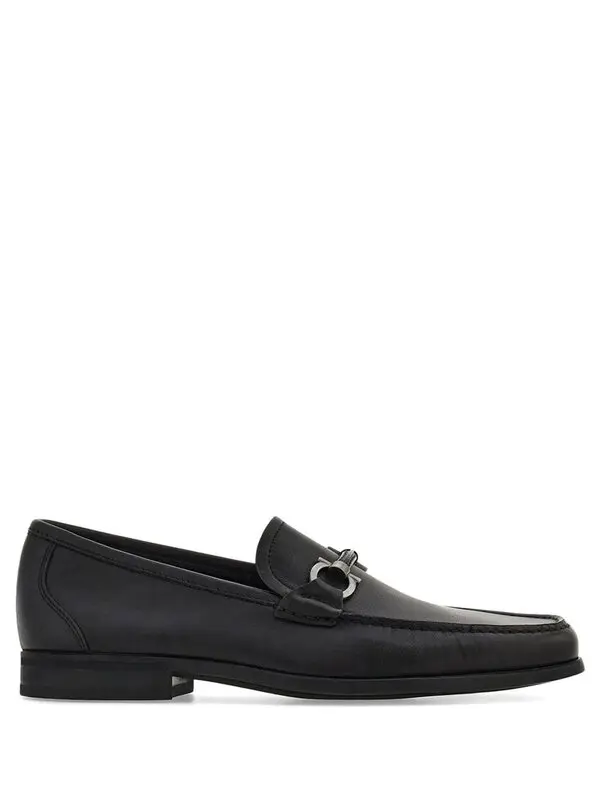 FERRAGAMO Gancini Ornament Loafers - Black