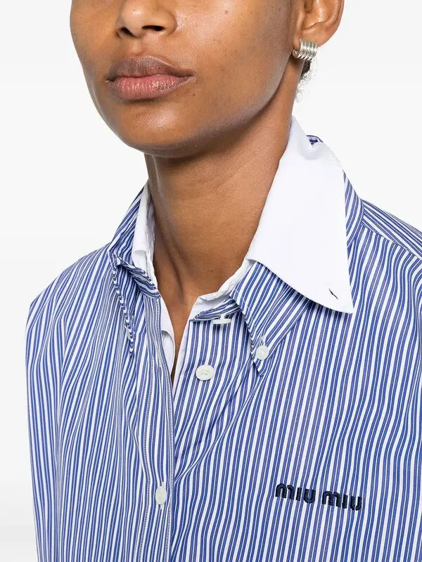 Miu Miu Micro Pinstripe Poplin Shirt