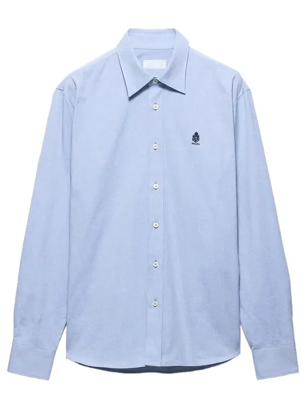 Prada Classic Fit Cotton Shirt - Blue