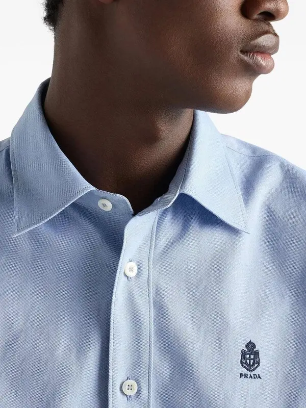 Prada Classic Fit Cotton Shirt - Blue