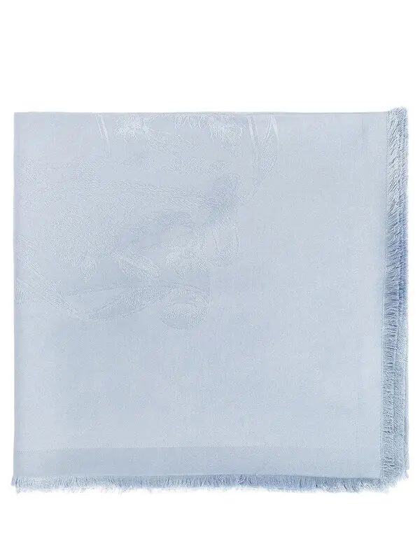 FERRAGAMO Sl Pergamen Silk Jacquard Shawl - Blue