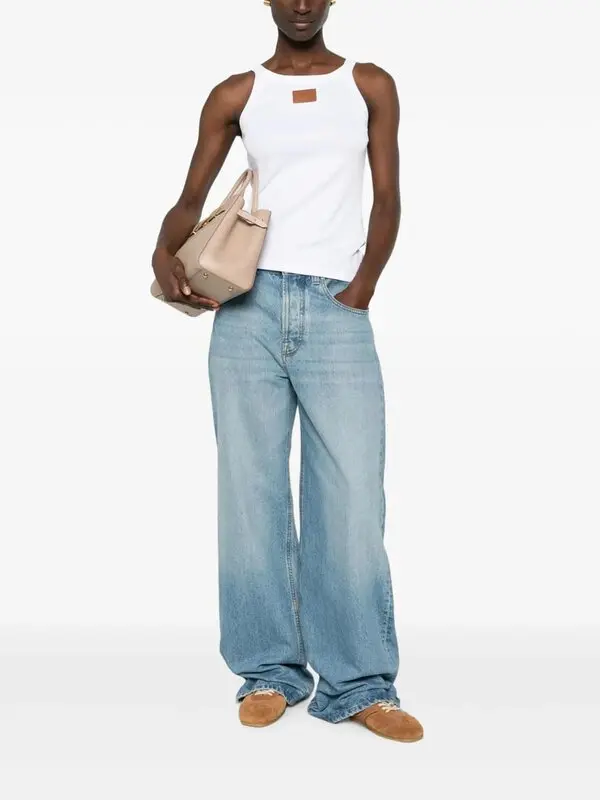 Fendi Ribbed Logo Tank Top - White