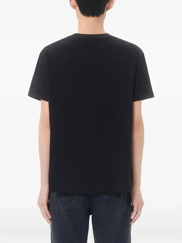 Valentino Garavani Cotton T-shirt With Vlogo Embroidery - Black
