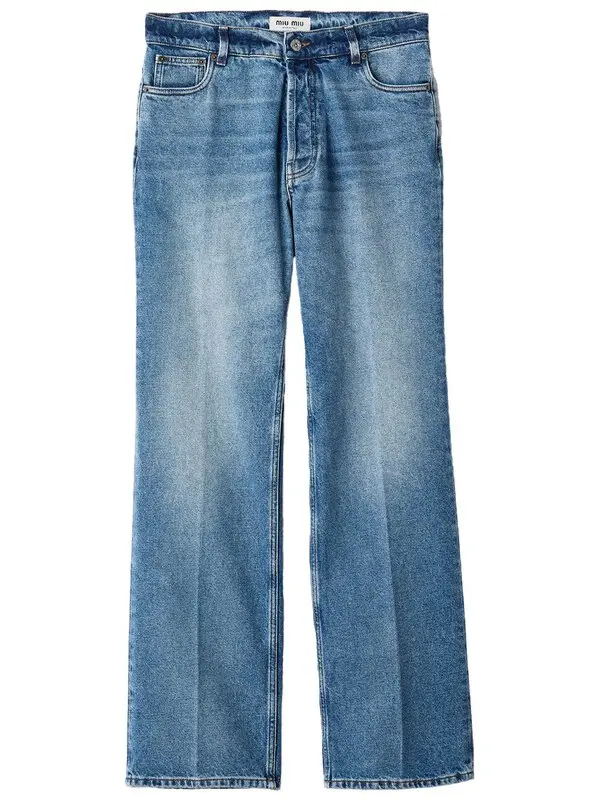 Miu Miu Washed Denim Trousers - Blue