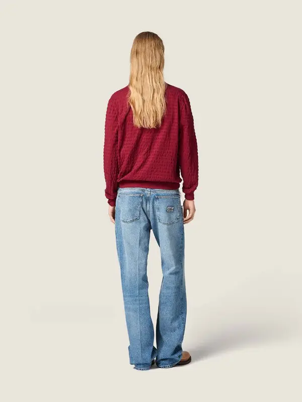Miu Miu Washed Denim Trousers - Blue